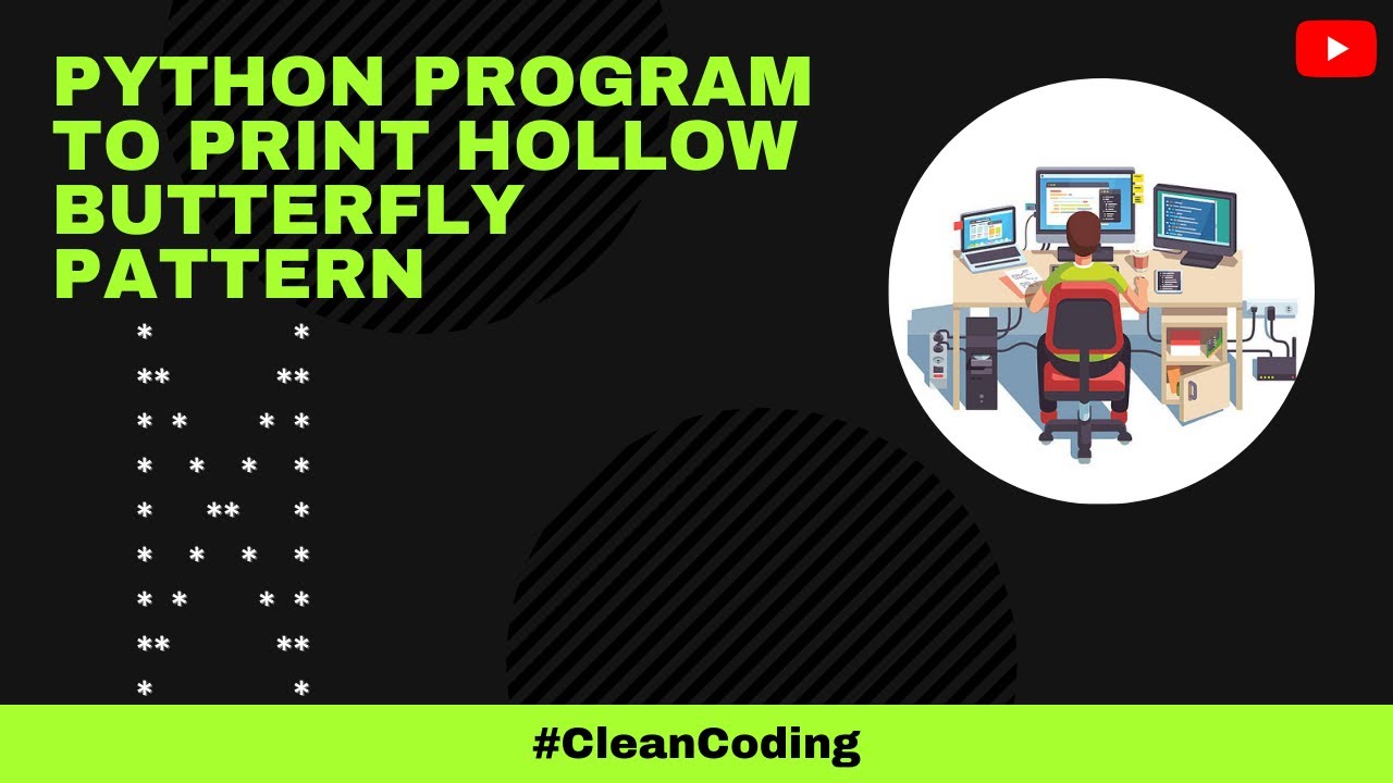 Hollow Butterfly Shape Star Pattern | Python Program | Python Guy #shorts