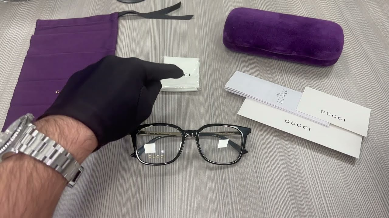 Gucci Eyeglasses GG0831OA 001 Black/Gold 52-18-145mm
