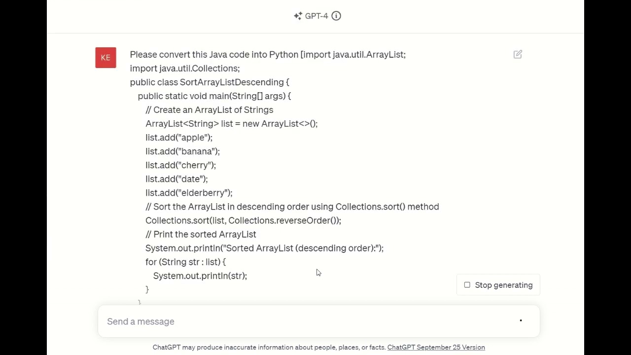 Converting a Java Program to a Python Program