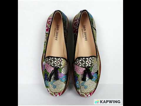 Jon Josef Spain Gogo Japan Penny Loafers Shoes Womens 9 39 Brocade Shiny Tassels #fashion #spain