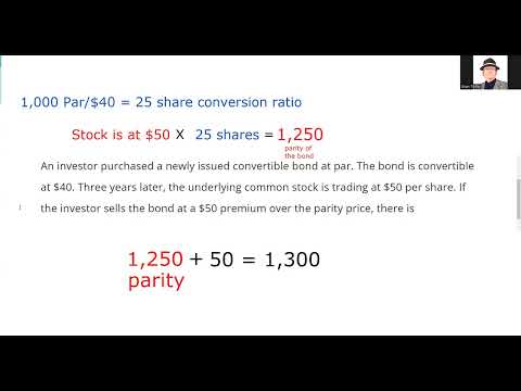Selll Convertible Bond for $50 over Parity - Series 7 Exam Prep