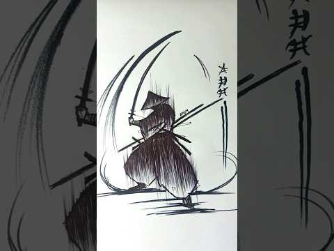 Speed Drawing Stick-man Samurai 😳🔥//#anime #drawing #shorts