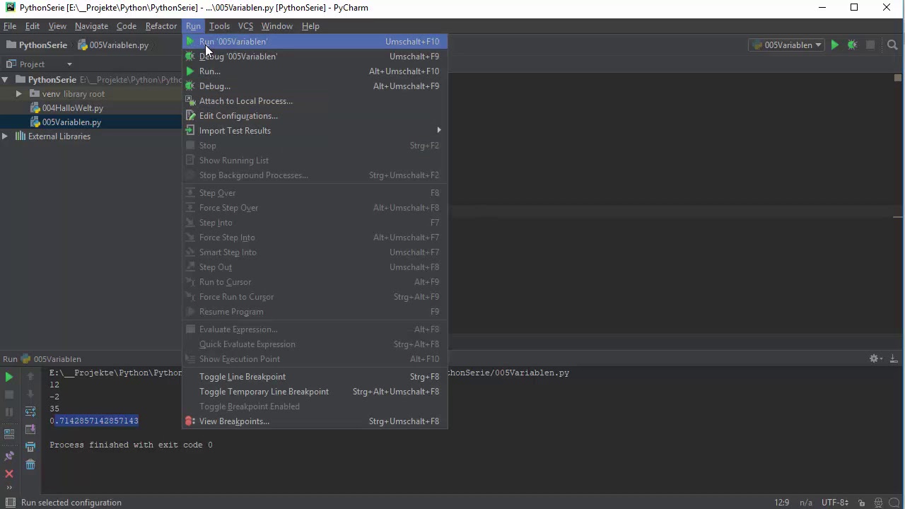 Python 3 Tutorial [005] - Variablen