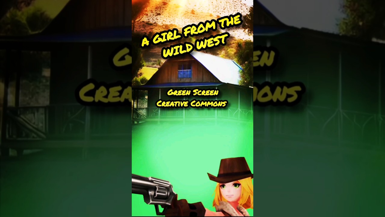 FOOTAGE OF A COWBOY GIRL green screen, chromakey video.