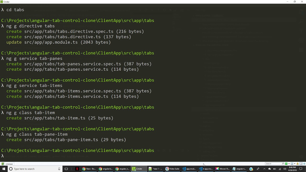 Create a data driven tab component from scratch in Angular 5, bootstrap 4.1 and TypeScript