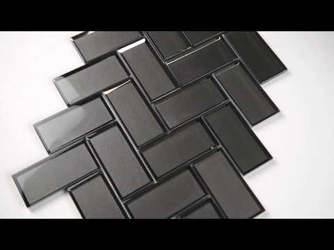 Metallic Gray 2x4x8 Herringbone Mosaic Tile - 101415084