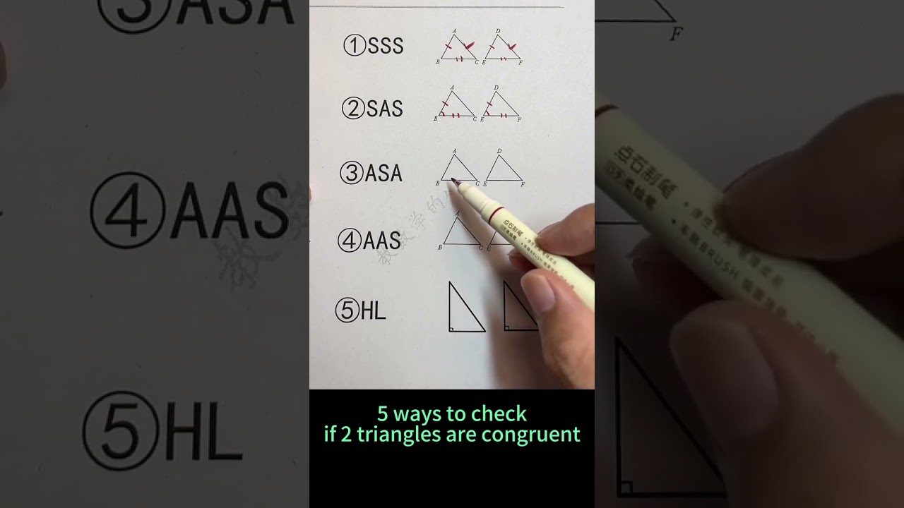 5 ways to check if 2 triangles are congruent  #maths #math #education
