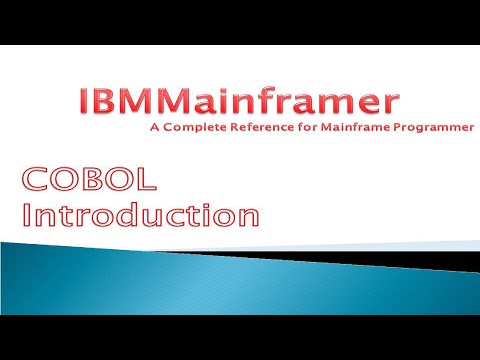 COBOL Tutorial - COBOL Introduction | What is COBOL ? | Mainframe COBOL Introduction