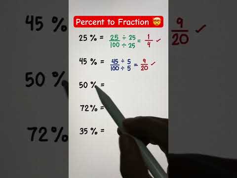 Percent to Fraction Conversion #math #mathtrick #mathexpert #mathematics #fraction