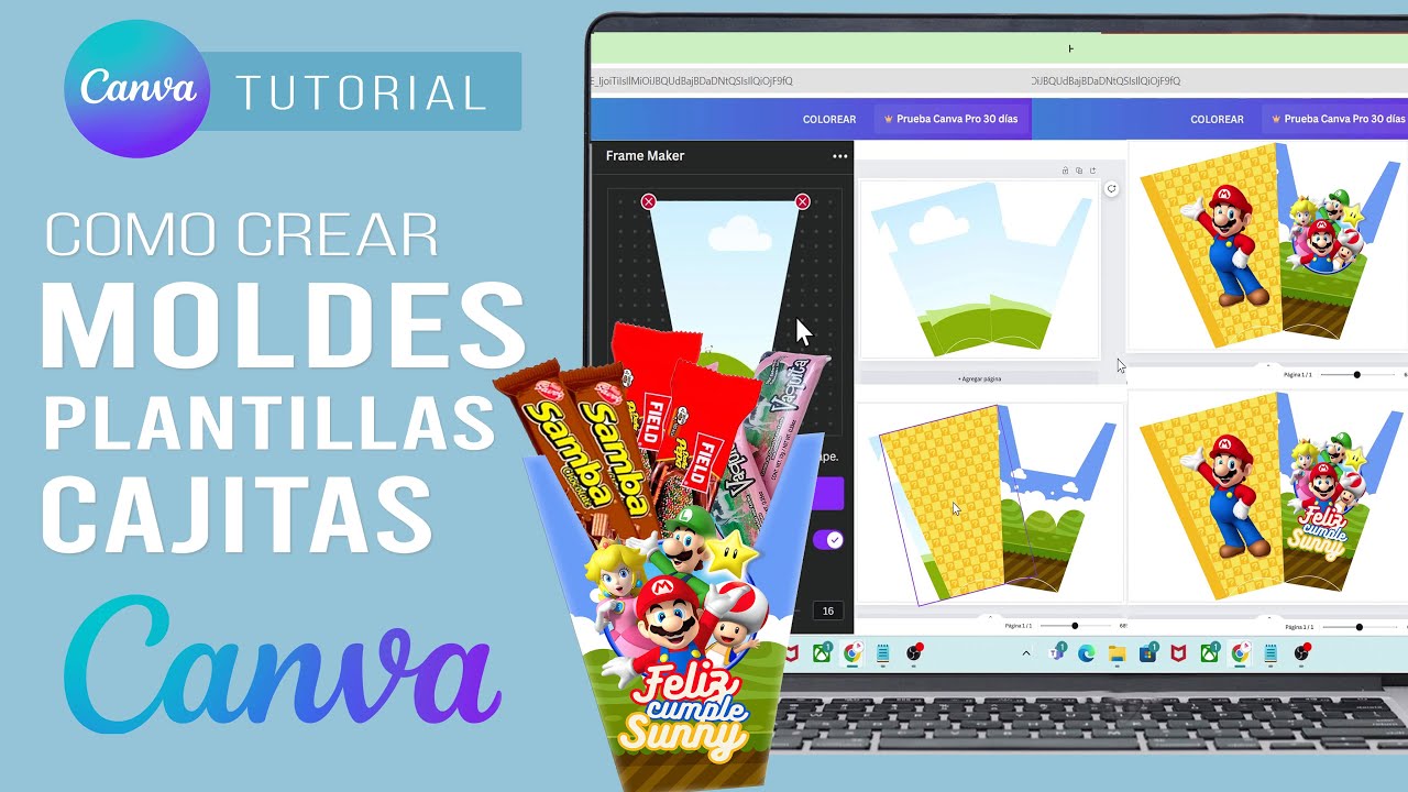 How to create MOLDS AND TEMPLATES for CHILDREN'S SURPRISE BOXES, birthday decoration in CANVA