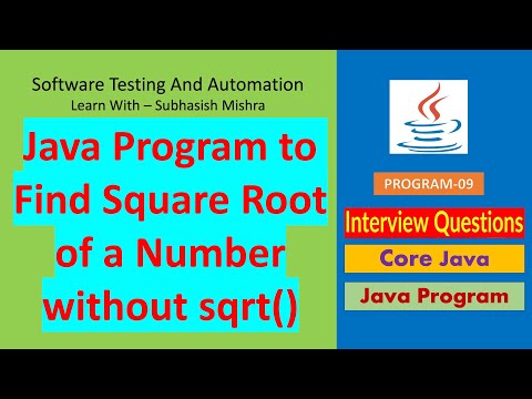 09 - Java program to find square root of a Number without sqrt method
