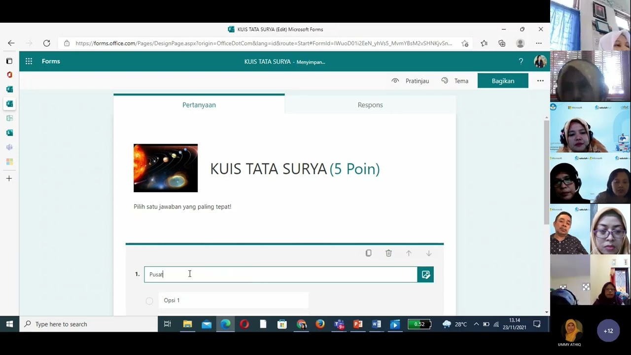 Membuat Soal/Quiz Online menggunakan Microsoft form Office 365