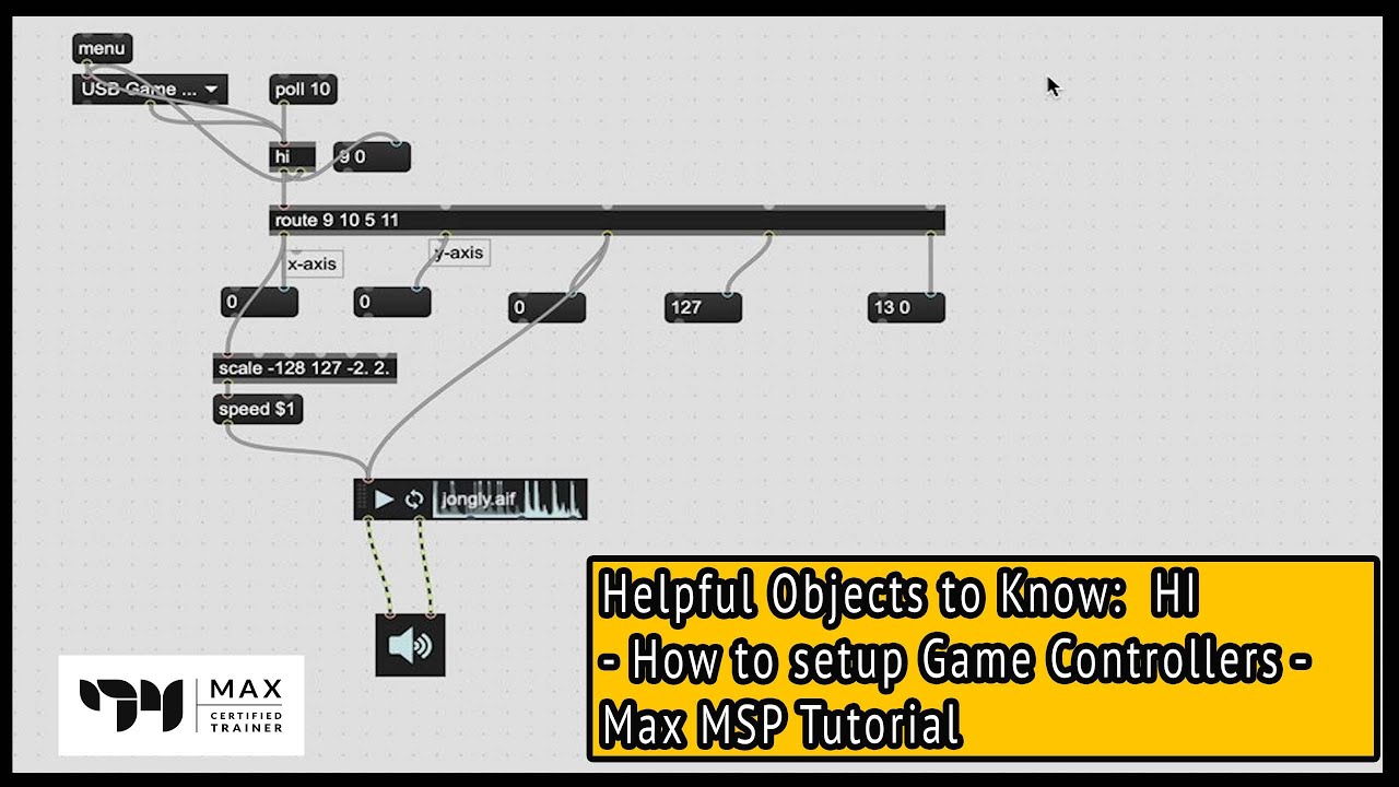 Hi - How to setup Game Controllers - Helpful Objects to know - Max MSP Tutorial