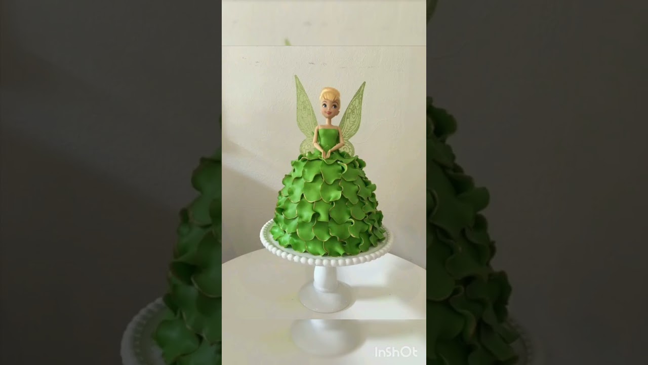 Tinkerbell birthday cake design|dollcakedesigns#girlbaby#cake #cakedesign#disney#barbie #tinkerbell