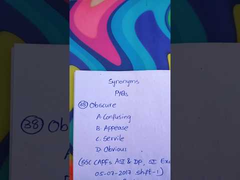 Obscure Synonyms