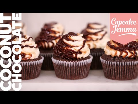 Coconut-filled Chocolate Bounty Cupcake Recipe | Cupcake Jemma Channel