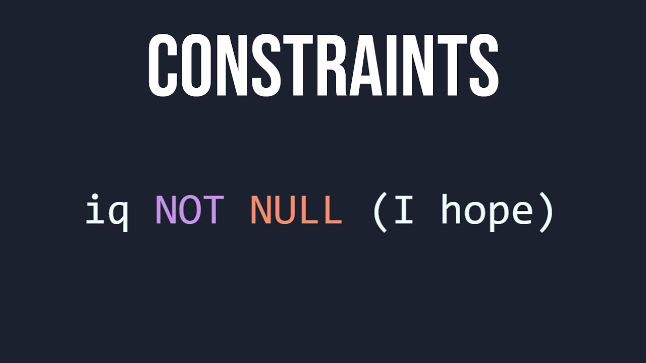SQL Constraints for Beginners