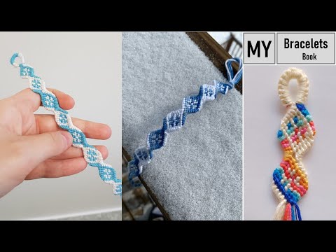 MyBraceletbook, bracelet pattern #23580, diamondsSquares, TwistHeartsDots flowers snowflakeWristband