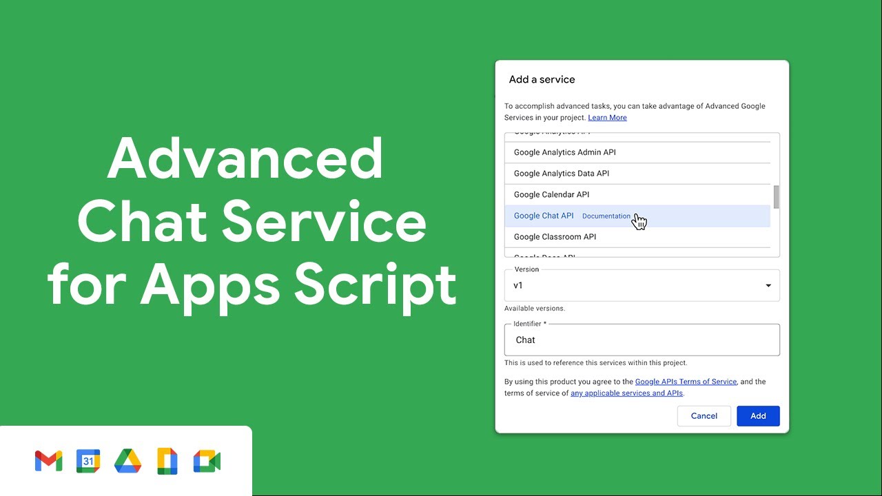Advanced Chat Service for Apps Script