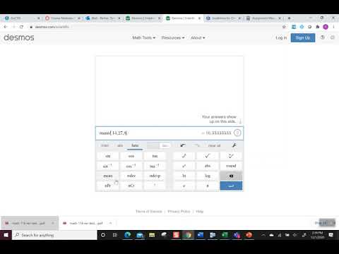 Mean and Standard Deviation with Desmos