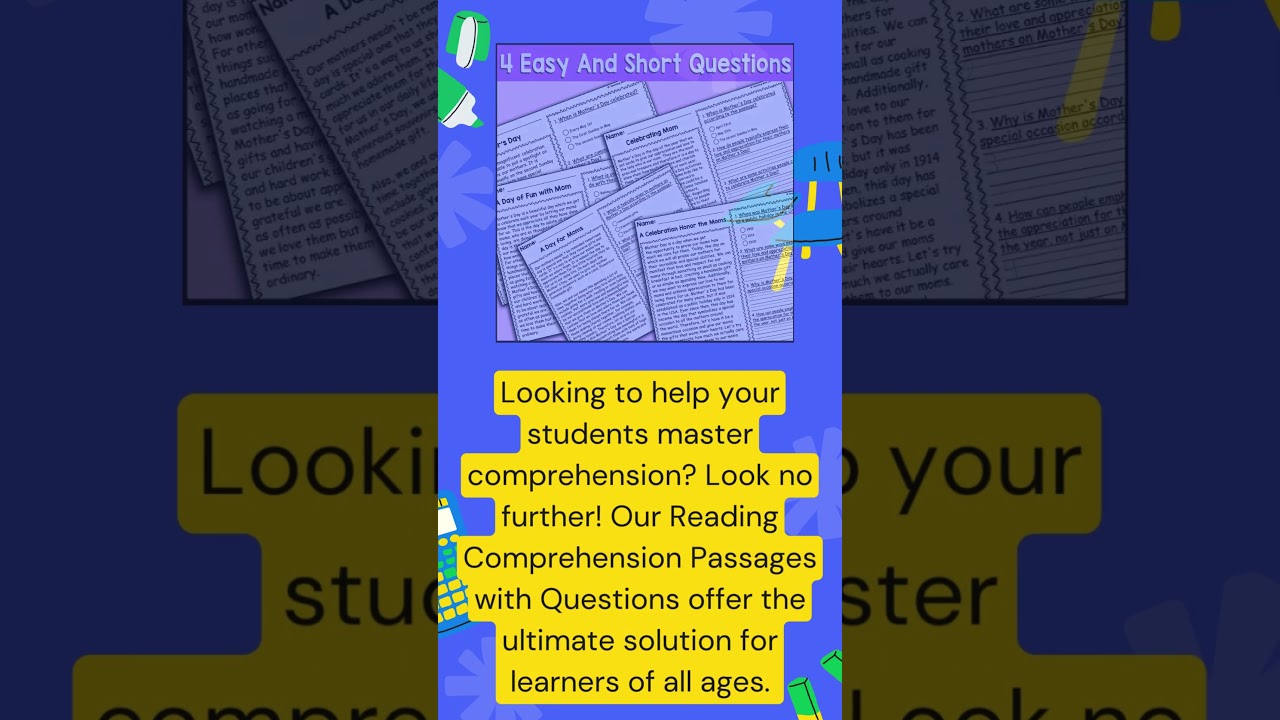 Mother's Day Reading Comprehension Passages With Questions #teacherspayteachers   #tpt