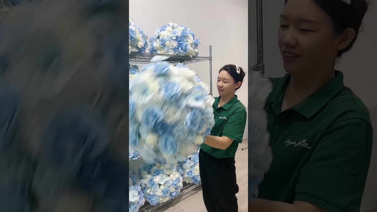 Luxury White Blue Rose Wedding Backdrop Arch Deco Hang Floral  #backdrop #floraldesign #wedding #diy