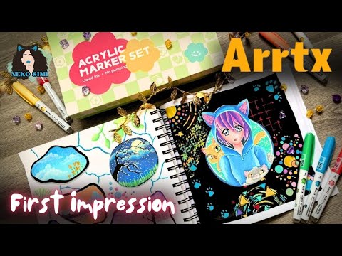 First Impression & Review of ARRTX 36 Colors Ink Liquid Paint Pens | Acrylic Markers