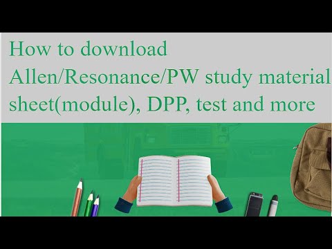 How to download Allen/Resonance/PW study material sheet(module), DPP, test and more Telegram channel