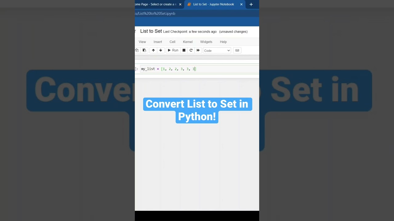 Convert List to Set in Python! #shorts #python #programming #coding