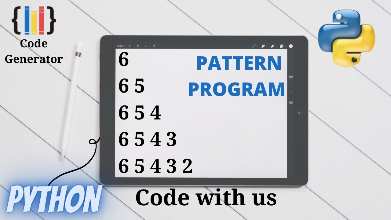 pattern program for python | Python for Beginner | Code Generator | CG.