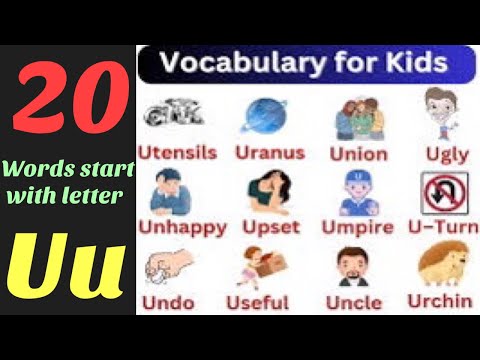 U letter words in english | Words starting with letter U | letter u words @kidszone