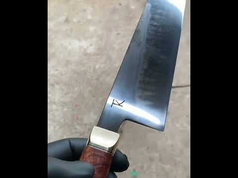 Hamon in honyaki gyuto forged from Hitachi blue 2 steel #gyuto #hamon #honyaki #chefsknife #knife