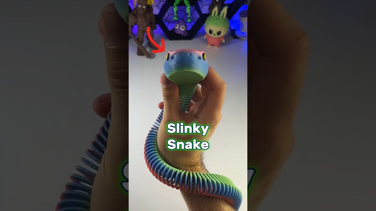 3D Printed Multicolor Slinky Snake