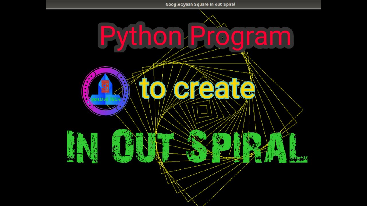Python Program to Draw Square In Out Spiral Pattern in Python turtle | python | Turtle