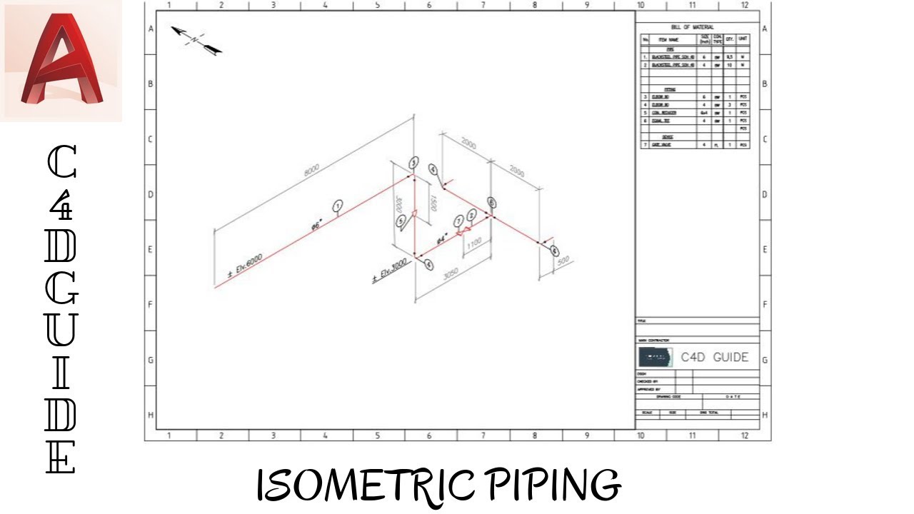 AUTOCAD TUTORIAL - CARA MEMBUAT ISOMETRIC PIPING DAN MATERIAL TAKE OFF