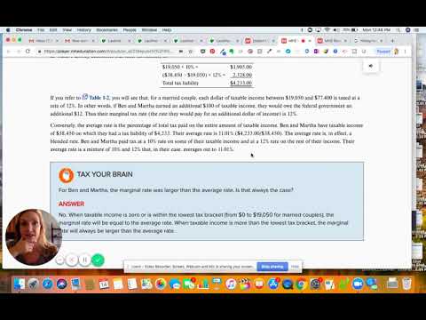 Ch#1 Problems: Basic Tax Concepts {Calculating Tax, Average vs. Marginal Rates, SS)