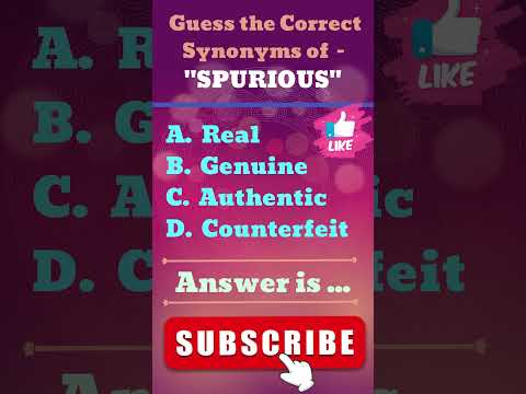 Guess the Synonyms of - "Spurious". #shorts #ytshorts #shortsvideo