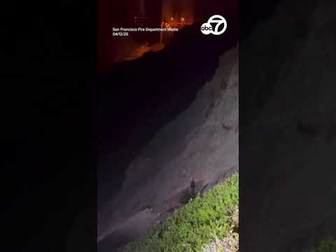 Cliff rescue of stranded hiker in San Francisco