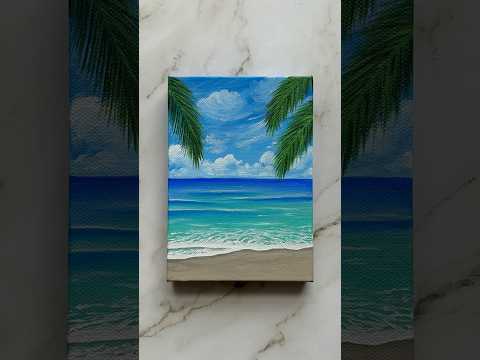 life’s a beach 🌴🩵☁️🌊 #art #painting #seascape #artshorts #shorts
