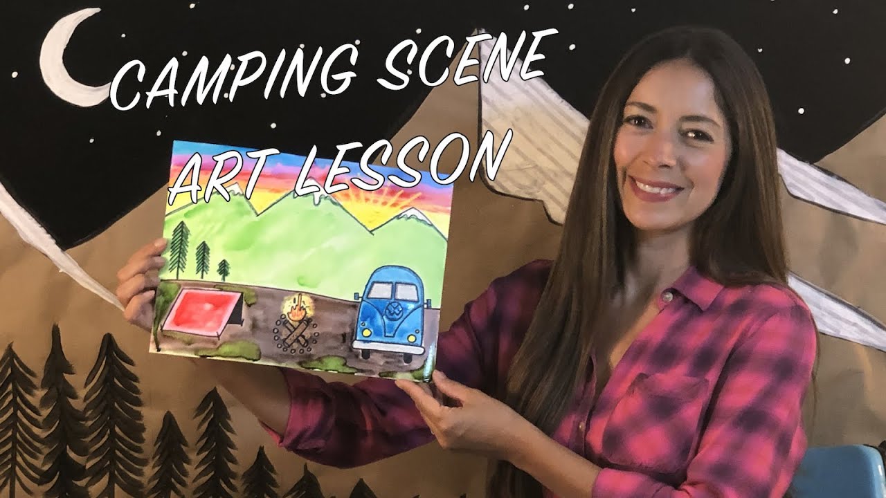 Camping Scene Art Lesson