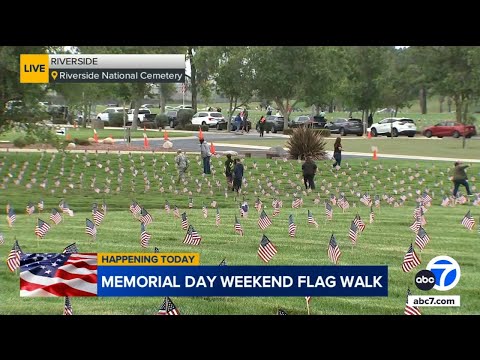 Memorial Day weekend flag walk gets underway at Riverside National Cemetery