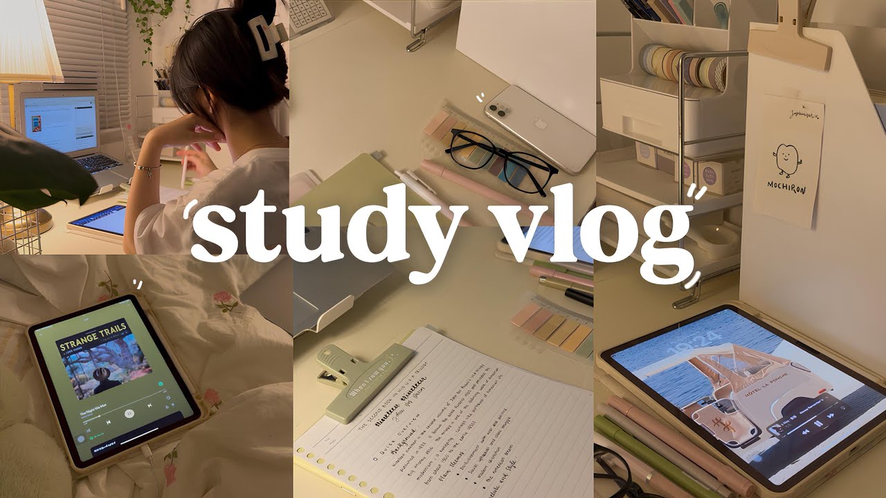 STUDY VLOG | night rountine, new stickers, studying productive, editing vlog, motivation ˚ ༘୨ৎ