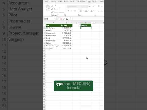 Stop Calculating the Median Manually! Use the MEDIAN Function in Excel! #excel
