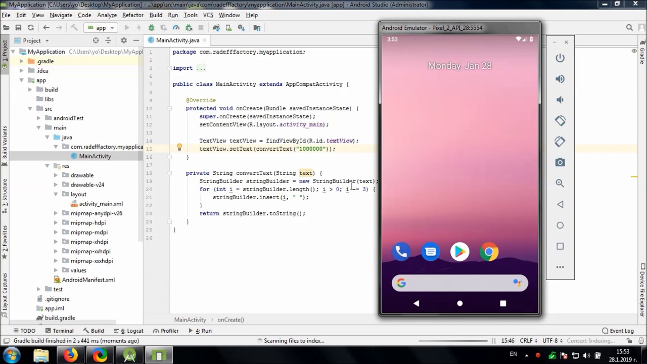 Add Large Number Separator in Android Studio
