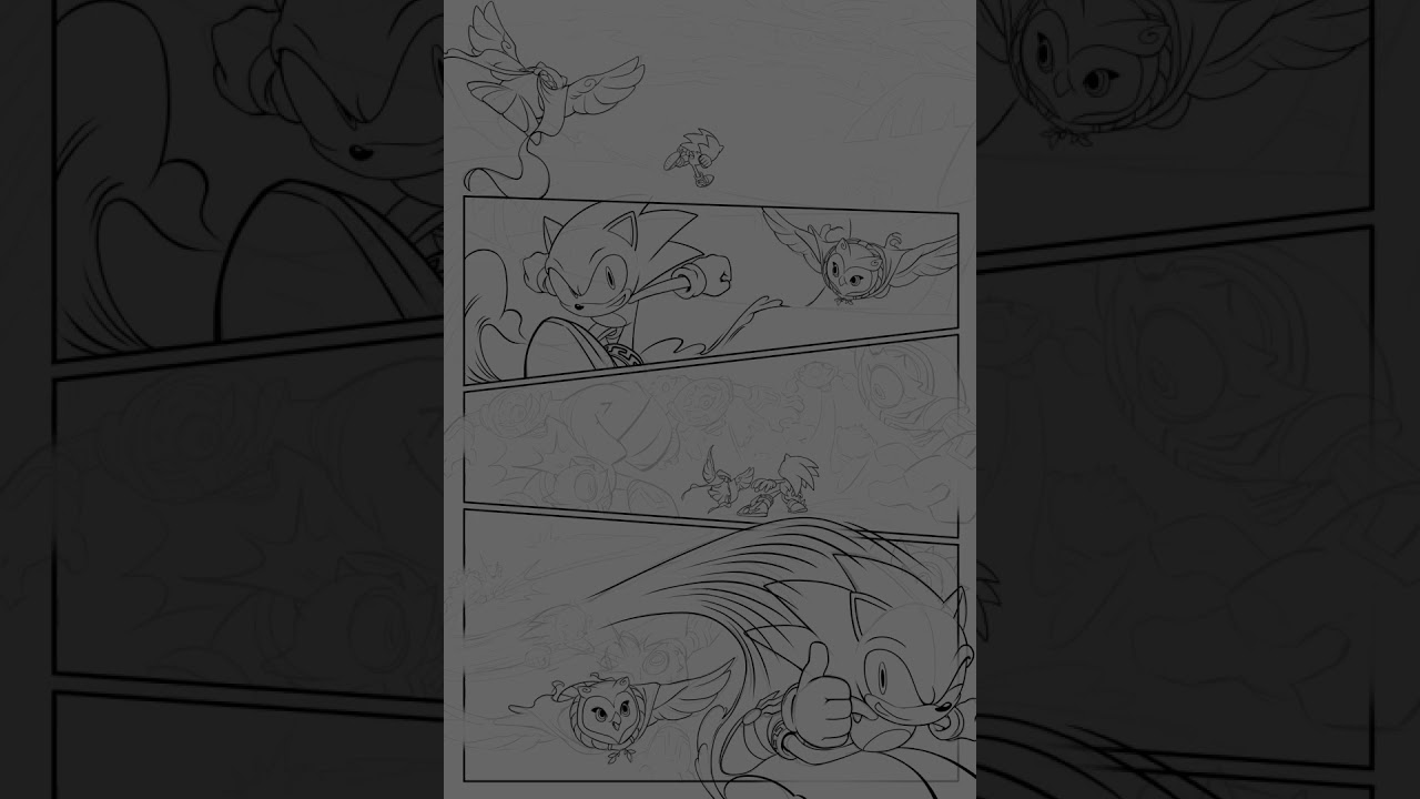 Sonic & the Olympus heroes page Sketch & Line timelapse #art #drawing #sonic