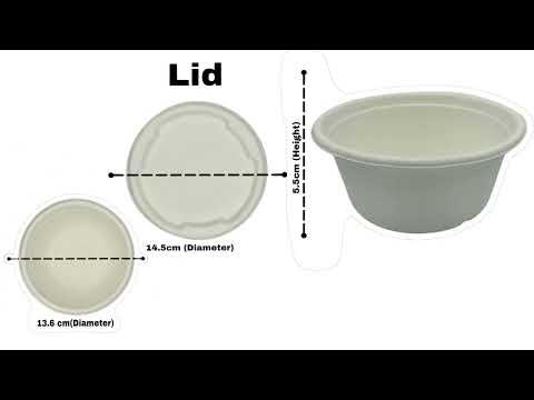 Eco-Friendly 350ml Bio Bowls with Sugarcane Lid