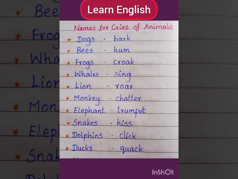 Names for Cries of Animals #lion #monkey #shortsfeed #english