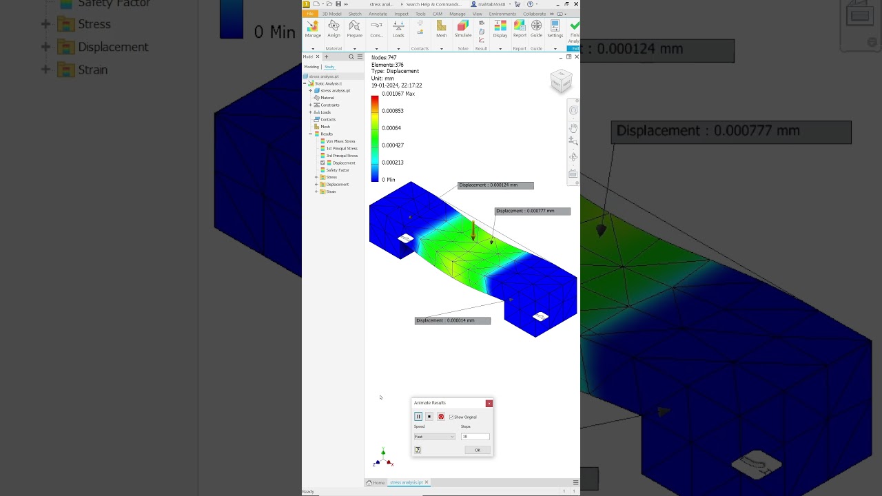 Autodesk Inventor Simulation Linear Stress Analysis