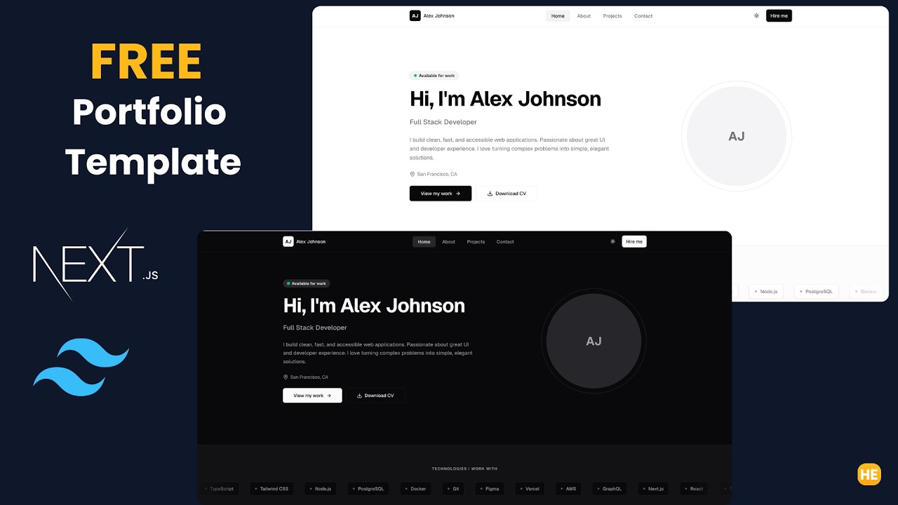 I Built a Free Developer Portfolio with Next.js 16 + Tailwind CSS — Source Code Included