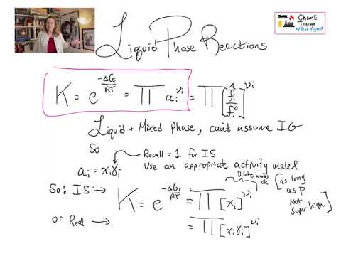 ChemE Thermo - Problem of the Day - Reactions in the liquid phase